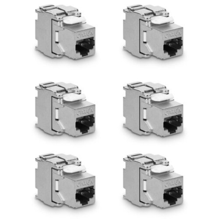 Set 6 Mufe CAT6A de 10 Gbit pentru cabluri Ethernet RJ45, Kwmobile, Argintiu, Metal, 45358.06 ...