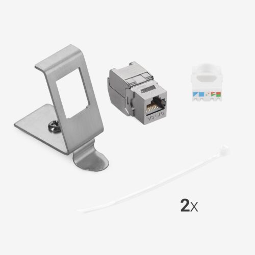 Set 2 Mufe de 10 Gbit pentru cabluri Ethernet RJ45, Kwmobile, Argintiu ...