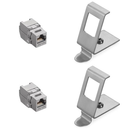 Set 2 Mufe de 10 Gbit pentru cabluri Ethernet RJ45, Kwmobile, Argintiu ...