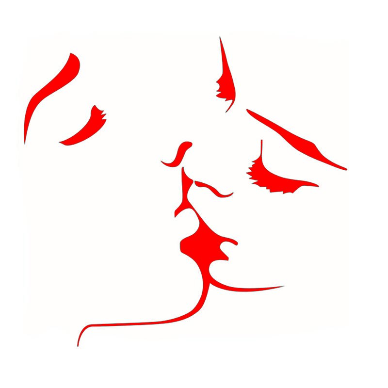 Sticker decorativ "Kissing Lover " 20x20 cm, rosu - eMAG.ro