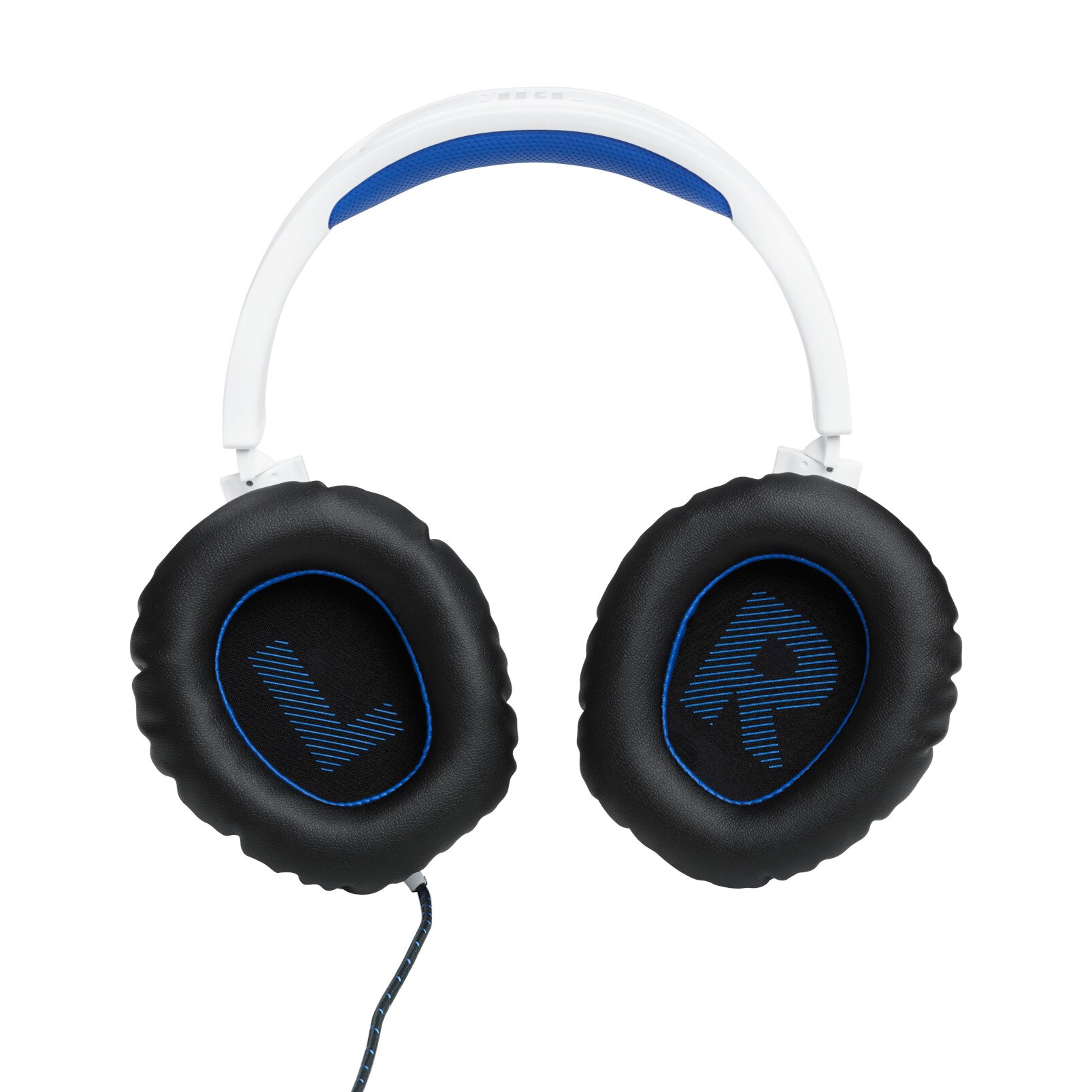 Casti Gaming JBL Quantum 100P, microfon detasabil, alb-albastru - eMAG.ro