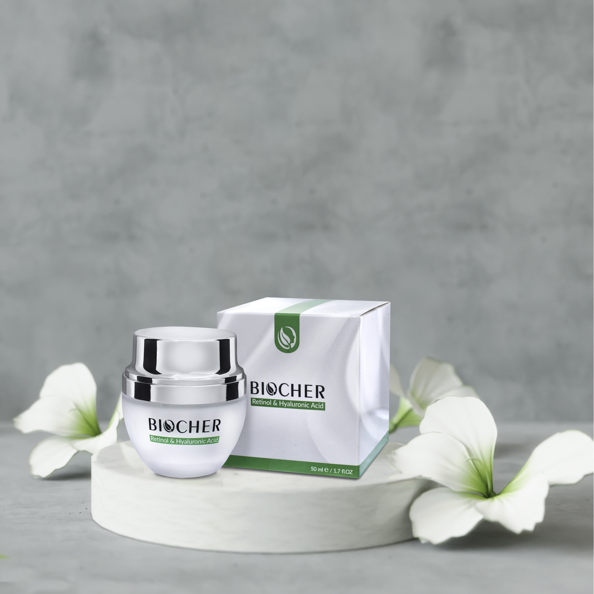 Crema hidratanta pentru fata, Anti Acnee, Pete Pigmentare, Biocher cu Retinol si Acid Hialuronic ...