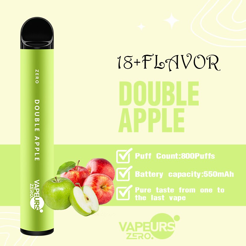 Tigara Electronica Vapeurs, 800 Puff, Nicotina 0%, Double Apple, Vape ...