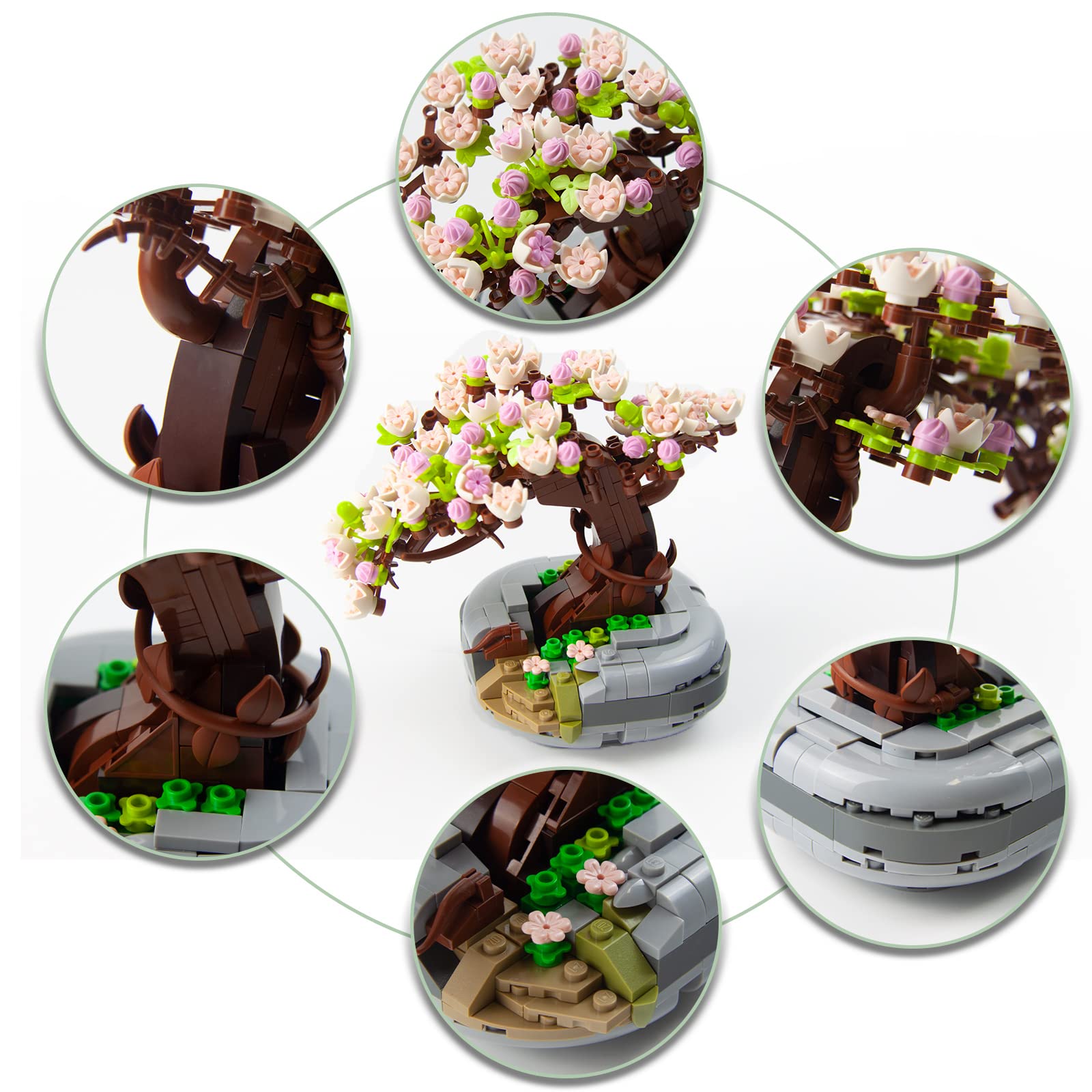 Set de blocuri de constructie cu mini copac Bonsai Sakura - eMAG.ro