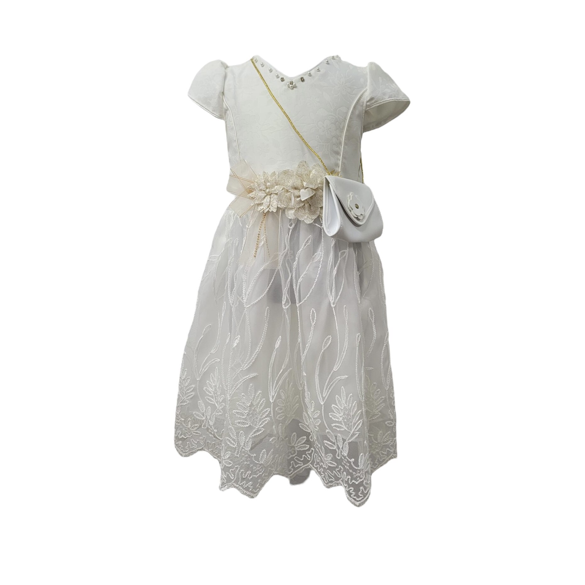 Rochie alba cu poseta, Emanuel, marime 140 - eMAG.ro