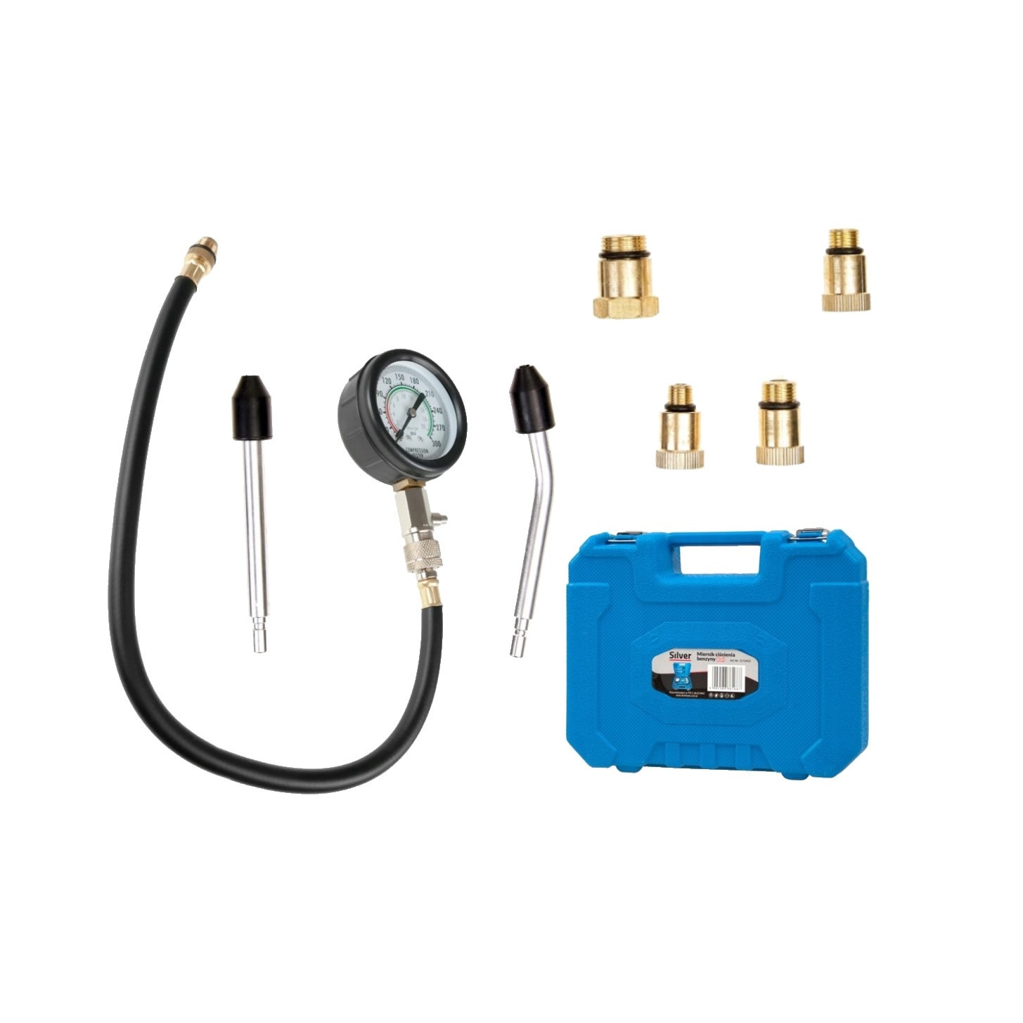 Set tester de compresie cu manometru pentru motoare pe benzina, 8 piese ...