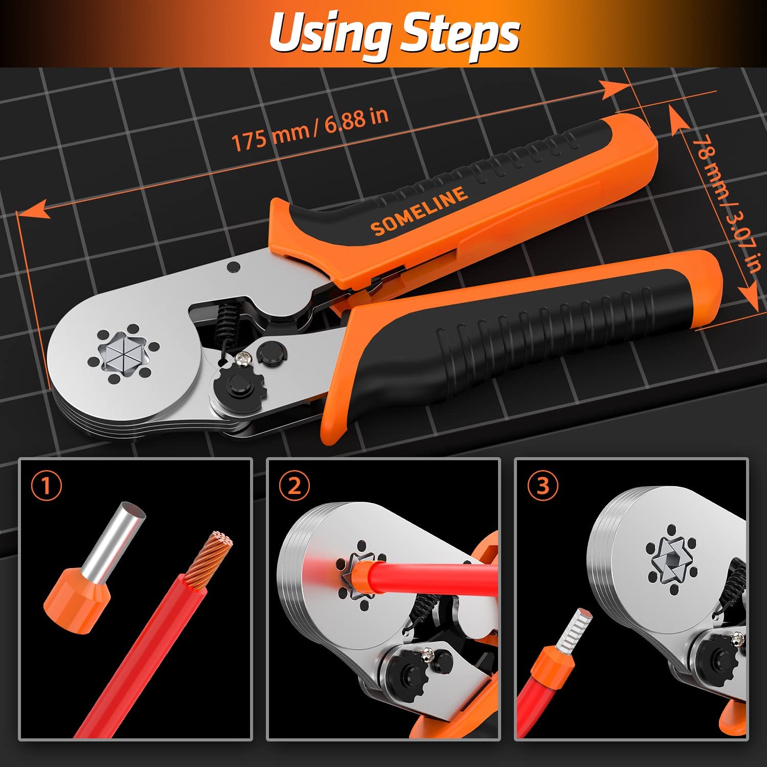 Set cleste de sertizare pini conectori cu 770 terminale conductori 0,25 ...