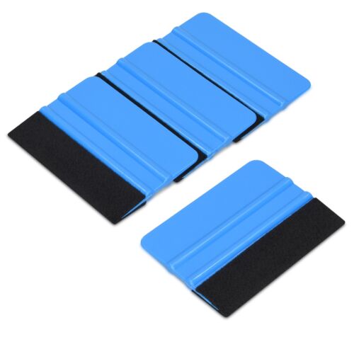 Set 4 Raclete cu pasla moale 4 inch, Kwmobile, Albastru/Negru, Plastic ...
