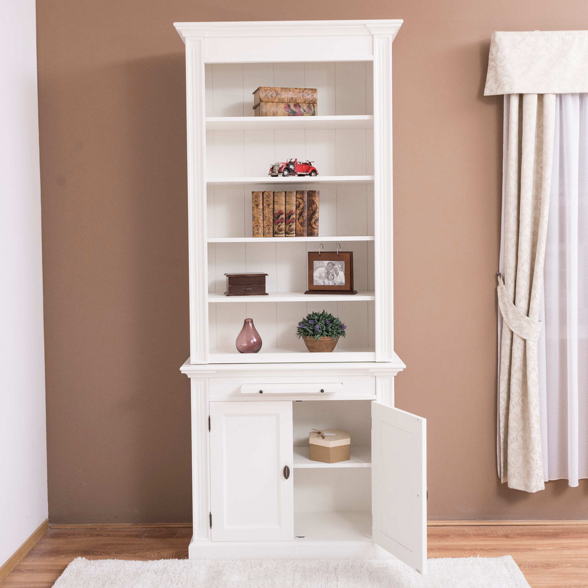 Biblioteca cu 2 usi din MDF, vopsit, alb murdar, 100x40x240 cm - eMAG.ro