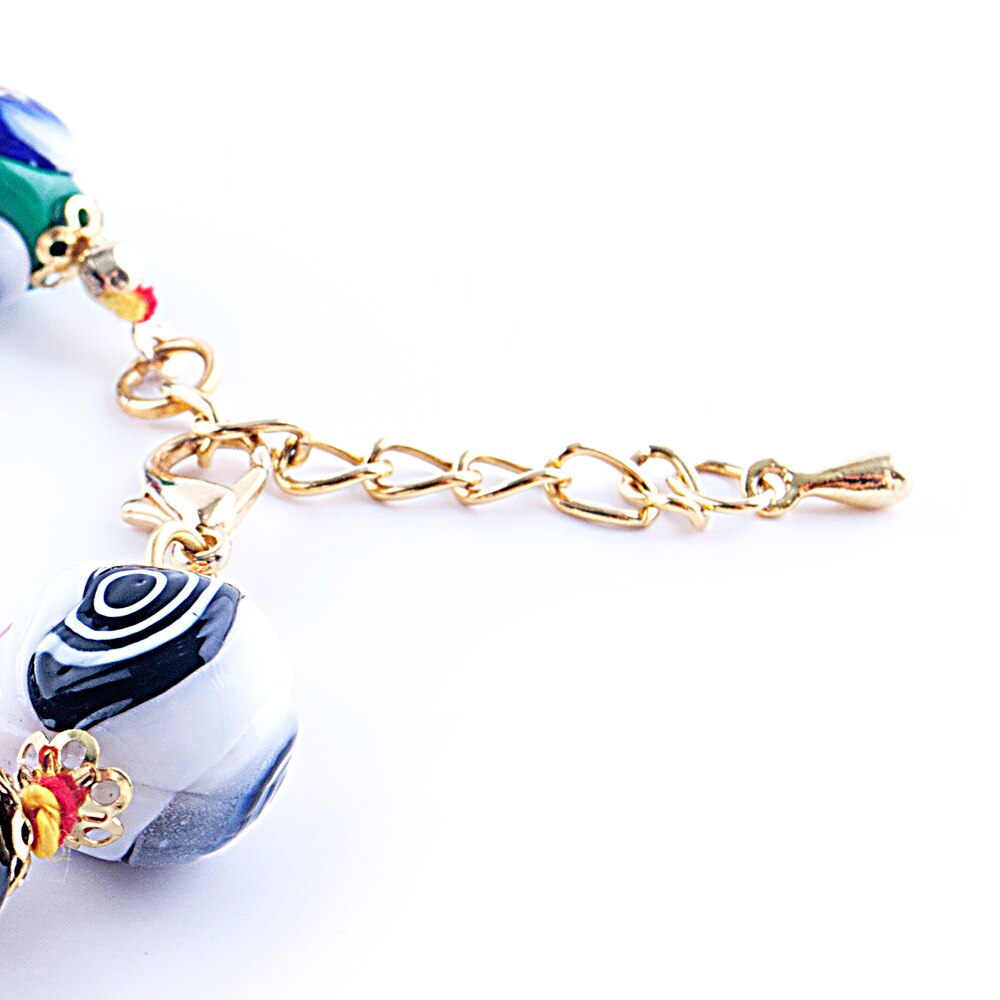 Bratara MOSAICO transparenta cu murine multicolore din sticla de Murano ...