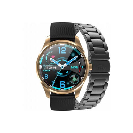 Smartwatch SW012-4, G.Rossi, Cauciuc, Auriu/Negru - eMAG.ro