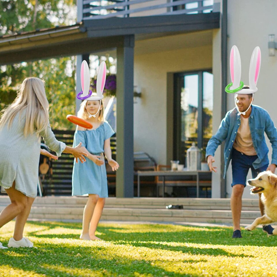 Urechi de iepuras cu 12 inele gonflabile Lanmok, latex, multicolor, 25 ...