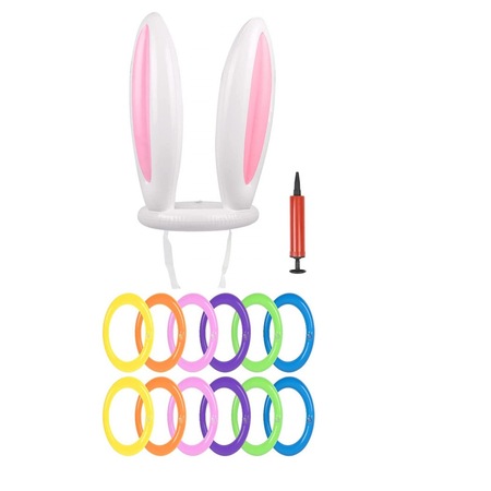 Urechi de iepuras cu 12 inele gonflabile Lanmok, latex, multicolor, 25 ...