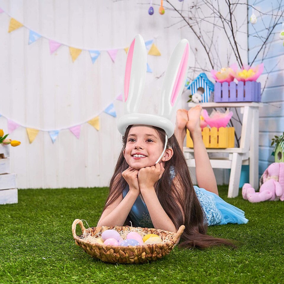 Urechi de iepuras cu 12 inele gonflabile Lanmok, latex, multicolor, 25 ...