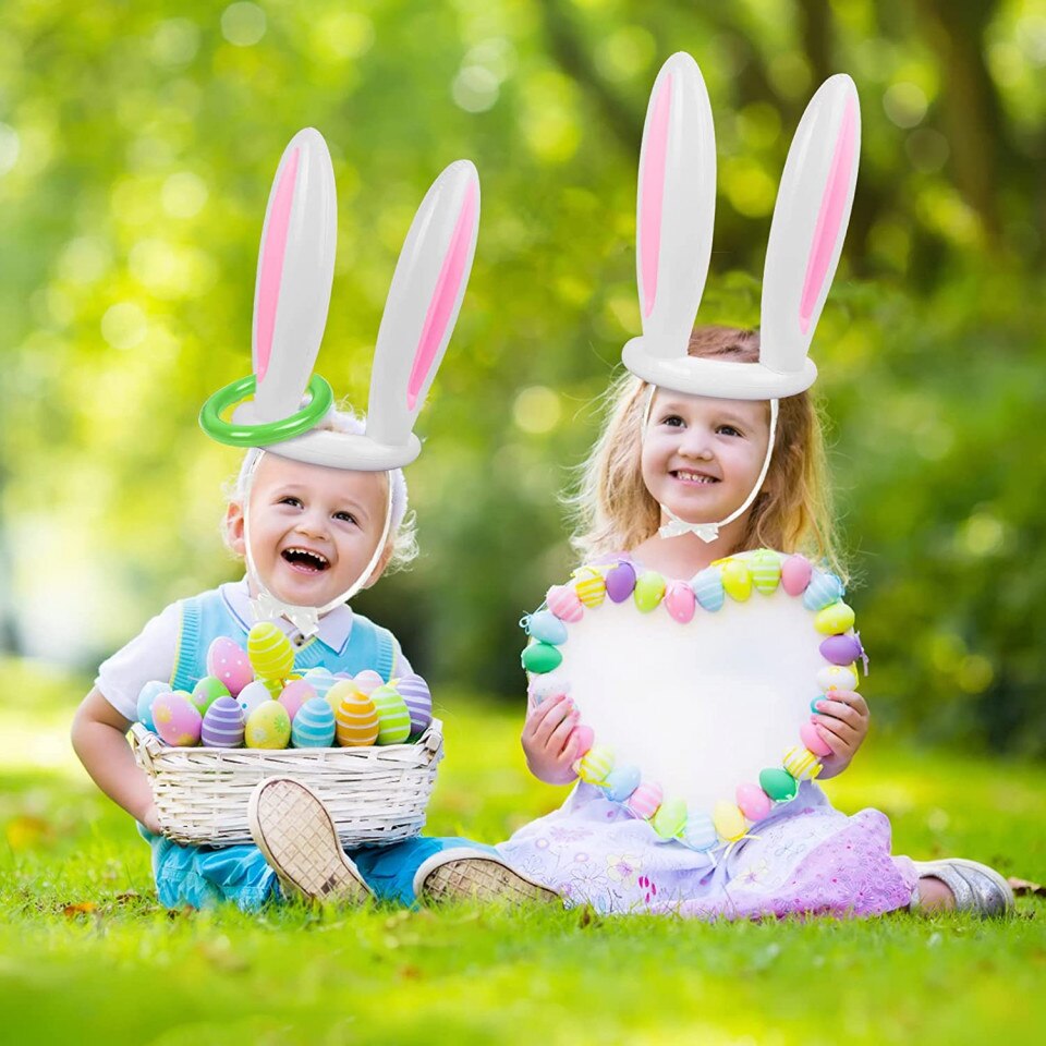 Urechi de iepuras cu 12 inele gonflabile Lanmok, latex, multicolor, 25 ...