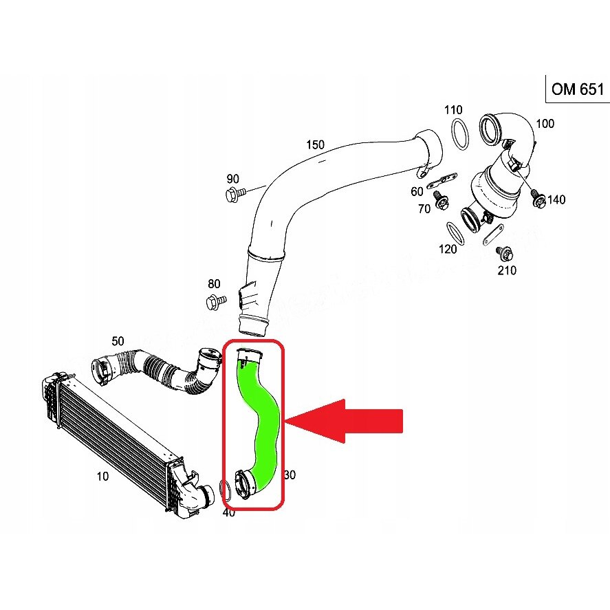 Furtun aer intercooler, Turborury, Mercedes A-clasa A180 W176 1.5 cdi ...