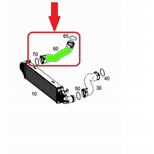 Conducta de aer pentru intercooler, Turborury, Mercedes C-Class W204 ...
