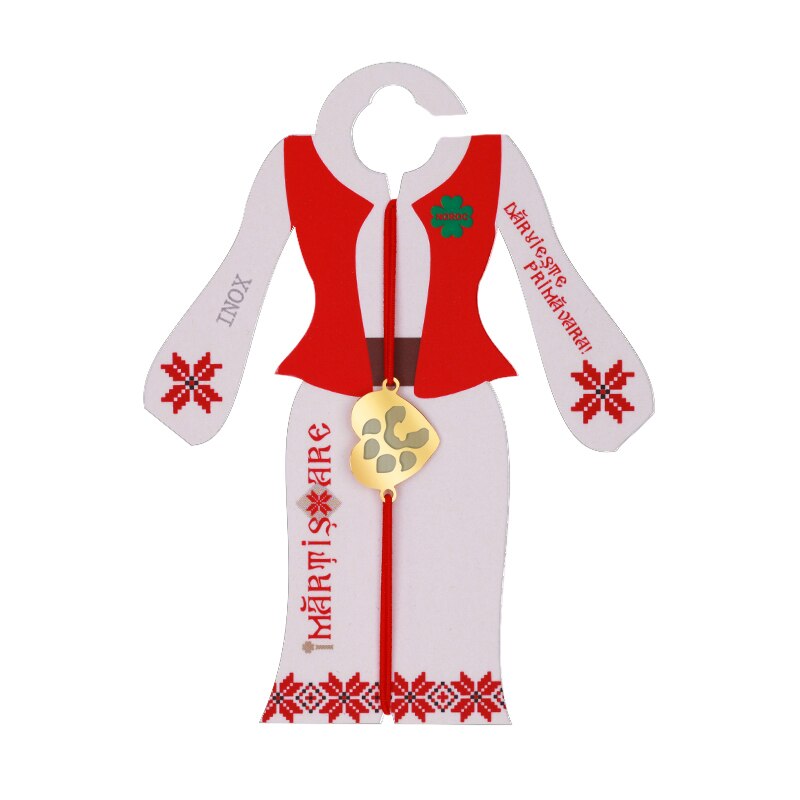 Martisor Bratara Inox Inima Aurie Labuta de Catel - eMAG.ro