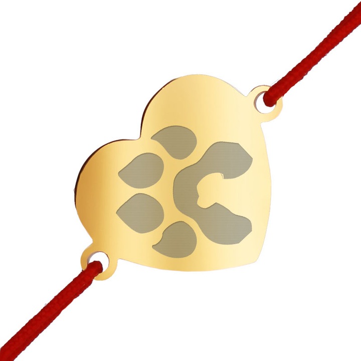 Martisor Bratara Inox Inima Aurie Labuta de Catel - eMAG.ro