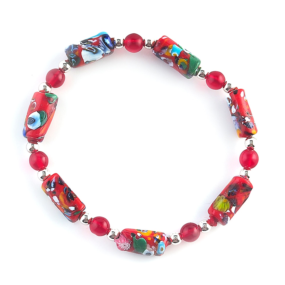 Bratara ZUCCHERO rosu cu murine de Murano, Bijuterii Original Murano ...