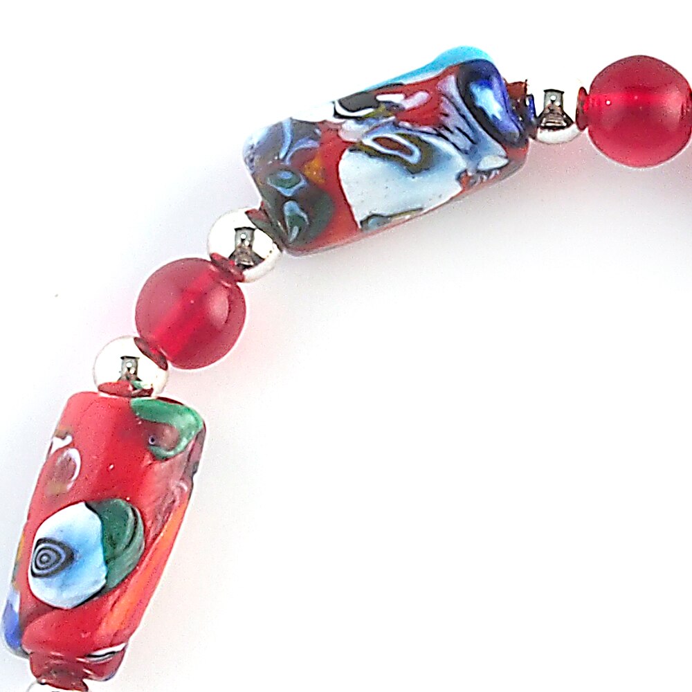 Bratara ZUCCHERO rosu cu murine de Murano, Bijuterii Original Murano ...