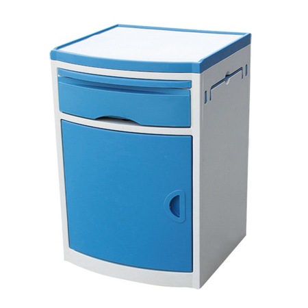 Noptiera spital din ABS, 1 sertar, 1 usa, 4 carlige, rotile cu blocare ...