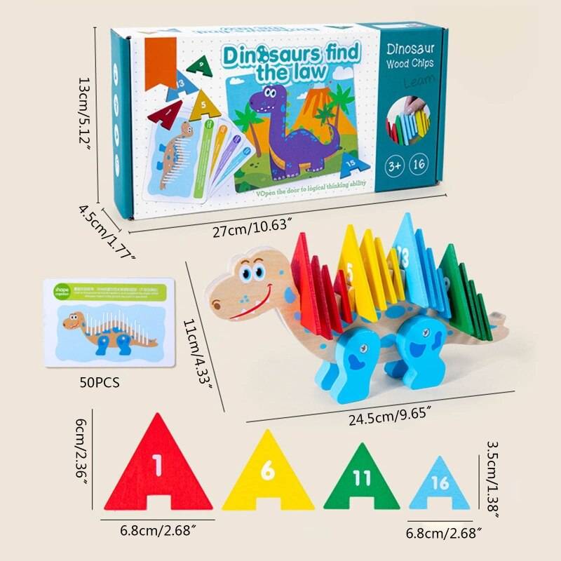 Joc Sortare si Recunoastere Tipare din Lemn Dinozaurul Gaseste Regula ...