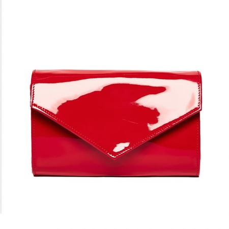 Geanta dama piele, ANNA FELLINI, Plic one mic, lac rosu, 22x5x15 cm ...