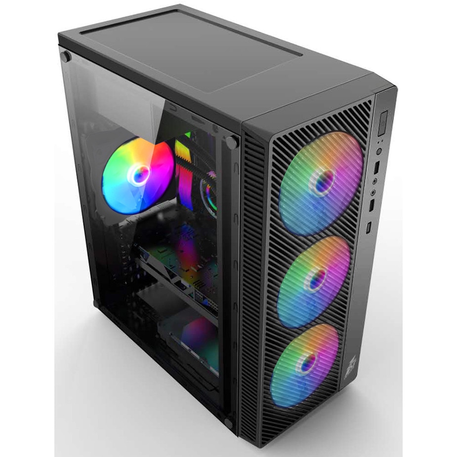 Carcasa computer, 1stPlayer, RGB, 500 W, Negru - eMAG.ro