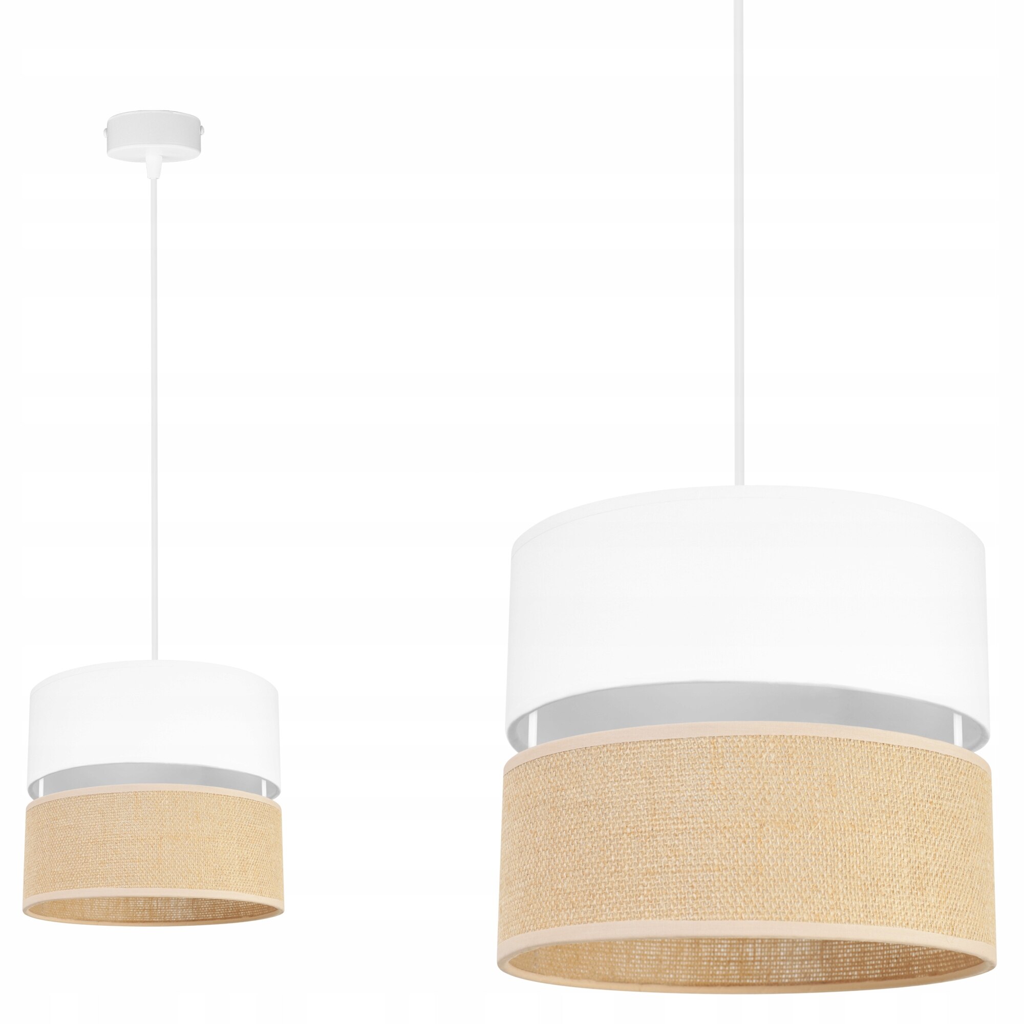 Plafoniera suspendata cu abajur, Light Home, Juta, reglabile, Lungime ...