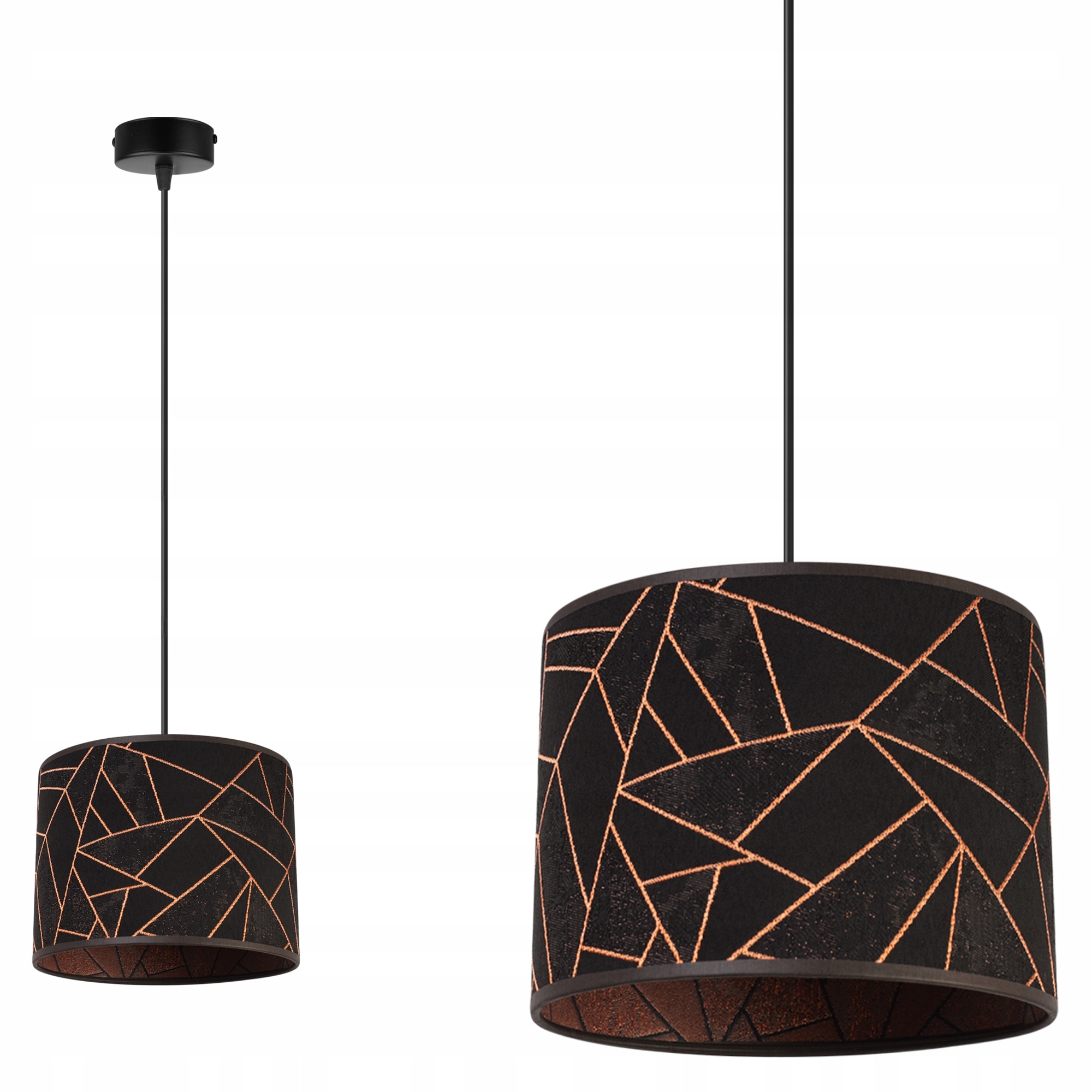 Lustra tip pendul, 20x15cm, Metal, Negru/Cupru - eMAG.ro