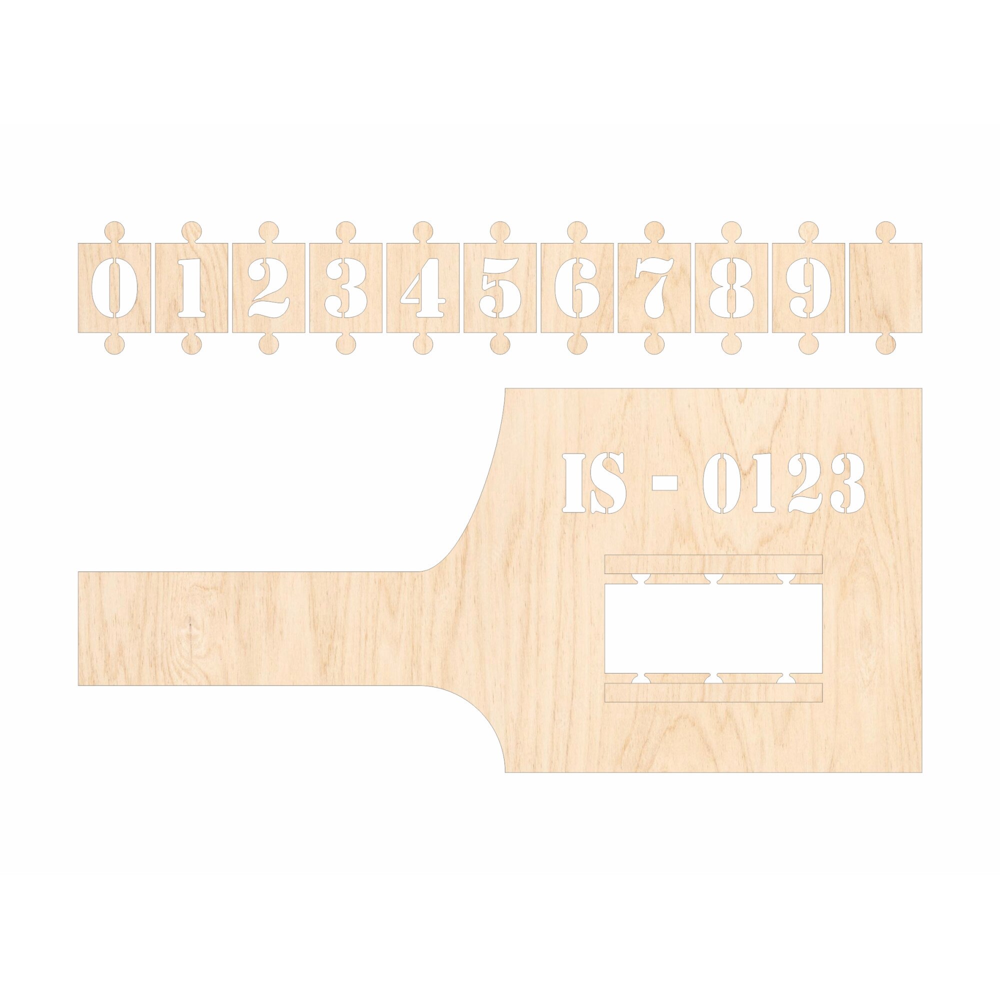 Sablon numerotare stupi din lemn 593x270x4 mm - eMAG.ro