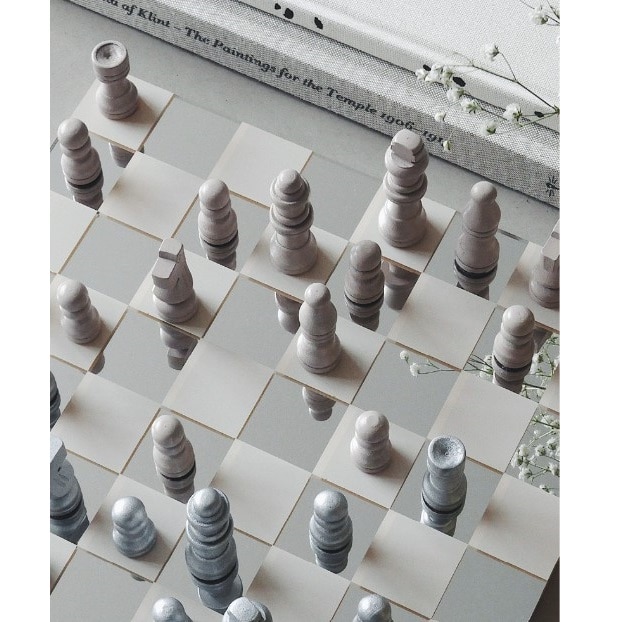 Joc de sah Printworks, Mirror, tabla de sah eleganta 28 x 28 cm ...