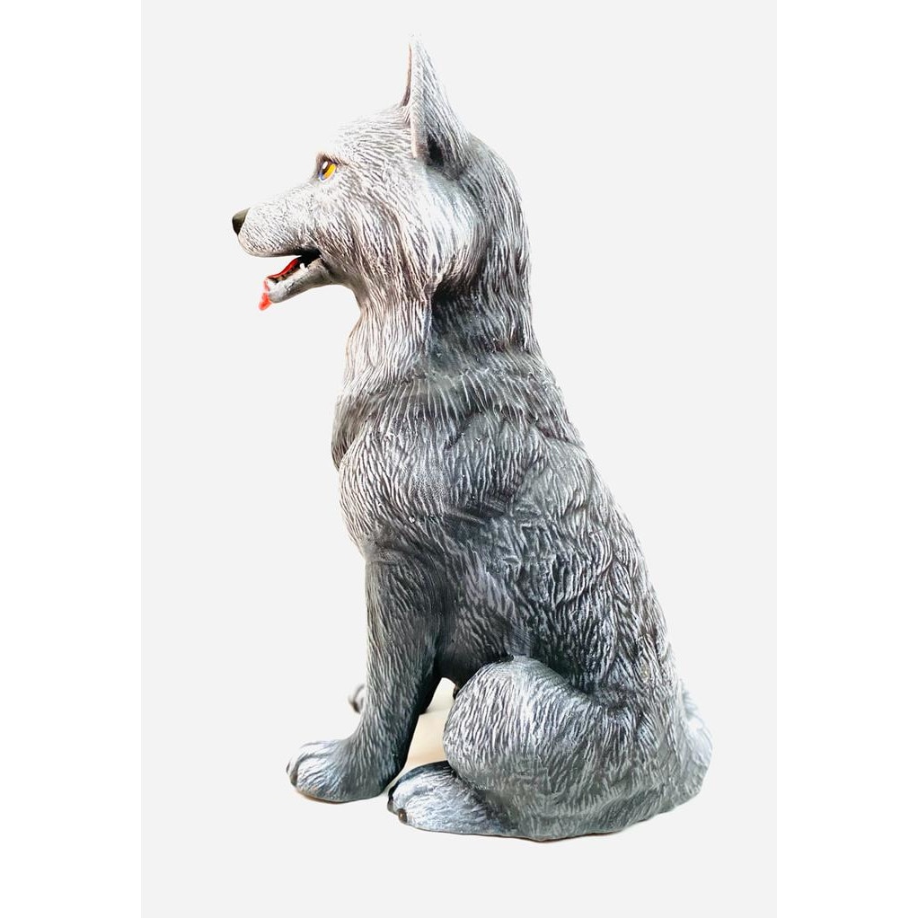 Ornament de gradina din lut, caine gri, 29/24/48 - eMAG.ro