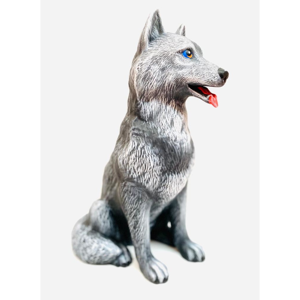 Ornament de gradina din lut, caine gri, 29/24/48 - eMAG.ro