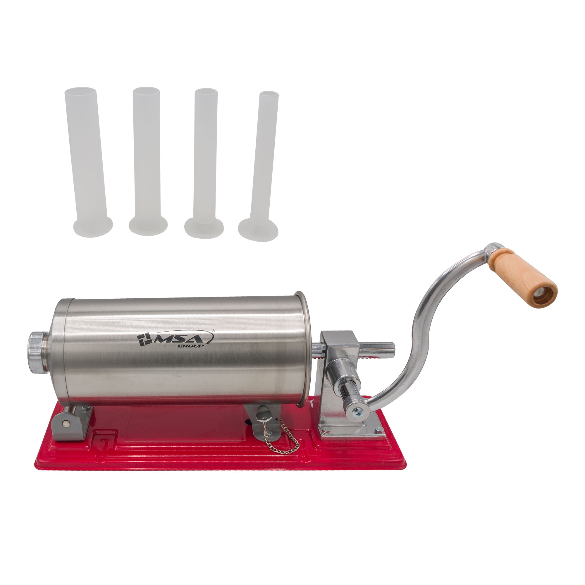 Aparat pentru umplut carnati, 4Kg, MSA, orizontal din inox, 4 Palnii ...