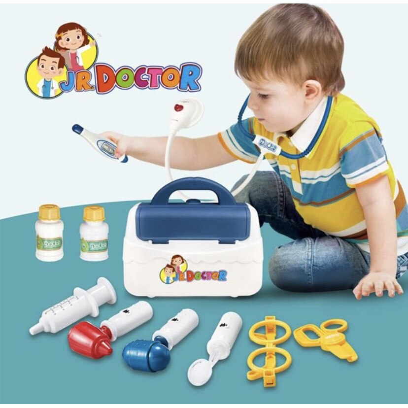 Jucarie valiza cu instrumente doctor cu sunet si lumini, 10 accesorii ...