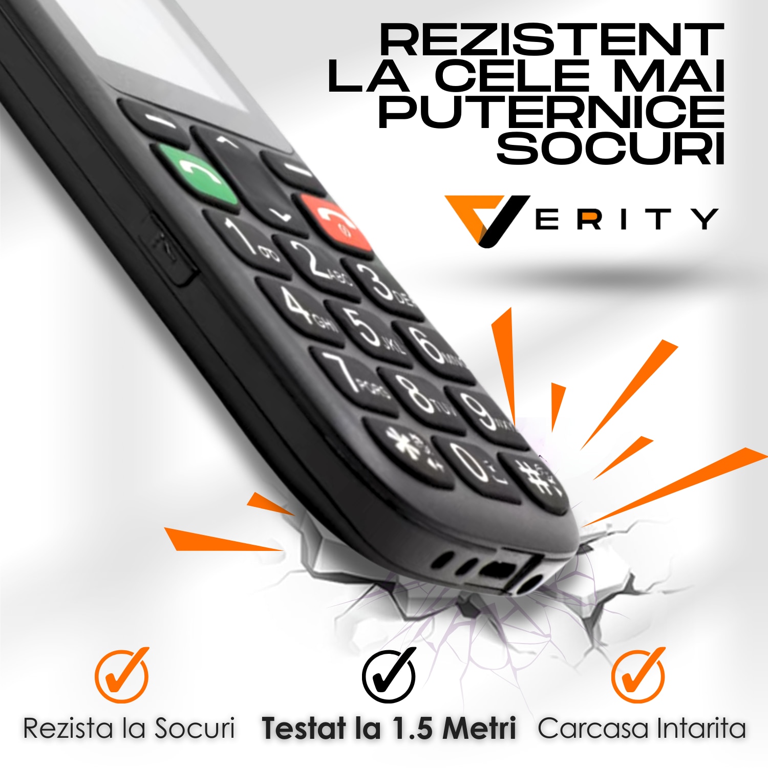 Telefon mobil pentru seniori, dual SIM, color, taste mari, meniu in ...