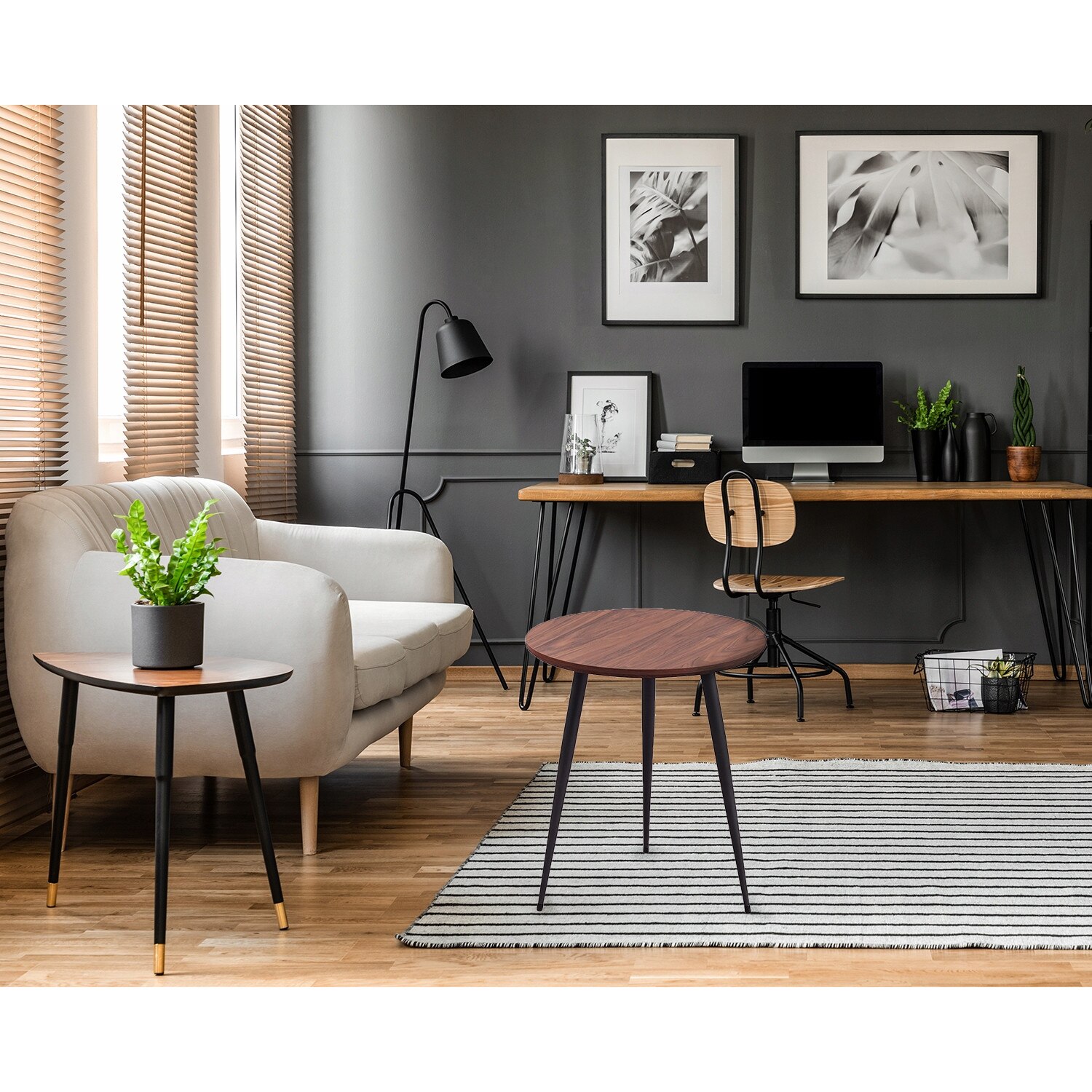 Masa de cafea, Viking, 45cm, MDF/Lemn, Maro inchis - eMAG.ro