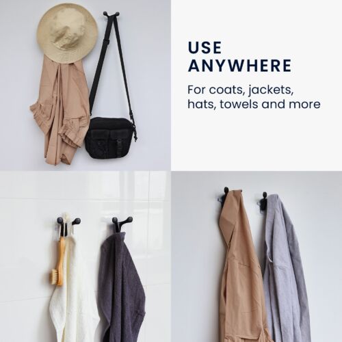 Set 2 Carlige de perete autoadezive pentru chei, Kwmobile, Auriu, Metal ...