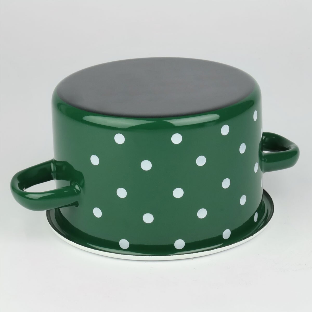 Oala emailata, Emalia Rybnik, 2L, 16 cm, Alb/Verde - eMAG.ro