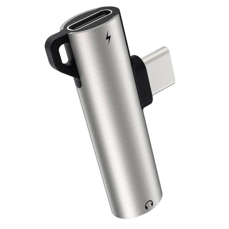 Adaptor Smart Series Devia Type-C la Type-C si Jack 3.5mm Silver - eMAG.ro