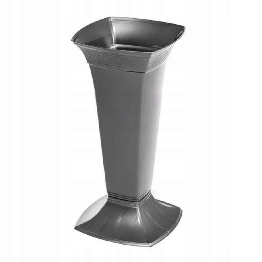 Vaza inalta Etna, Lamela, Plastic, 39 x 19.5 cm, Gri grafit metalizat ...