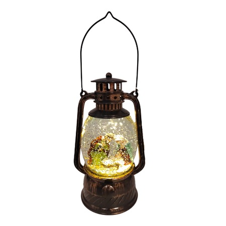 Felinar LED Luminos de craciun, muzical, Baterie si USB cu Ventilator ...