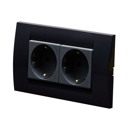 Priza dubla Gewiss 4M, pentru doza 4m, Negru - eMAG.ro