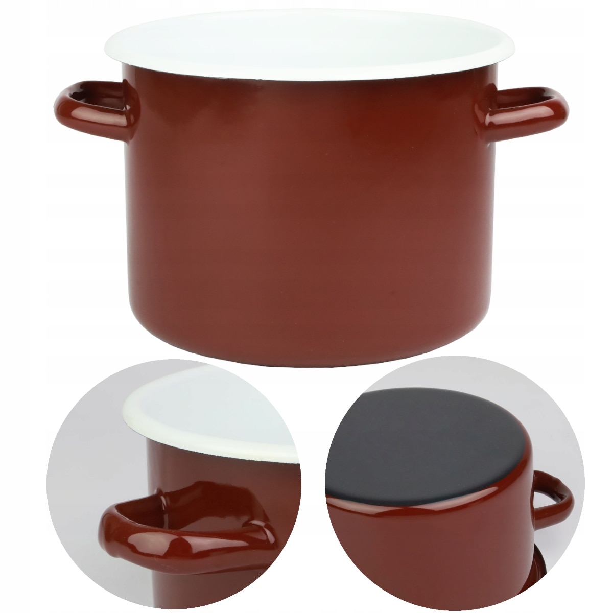 Oala emailata, Emalia Rybnik, 7L, 22 cm, Rosu - eMAG.ro