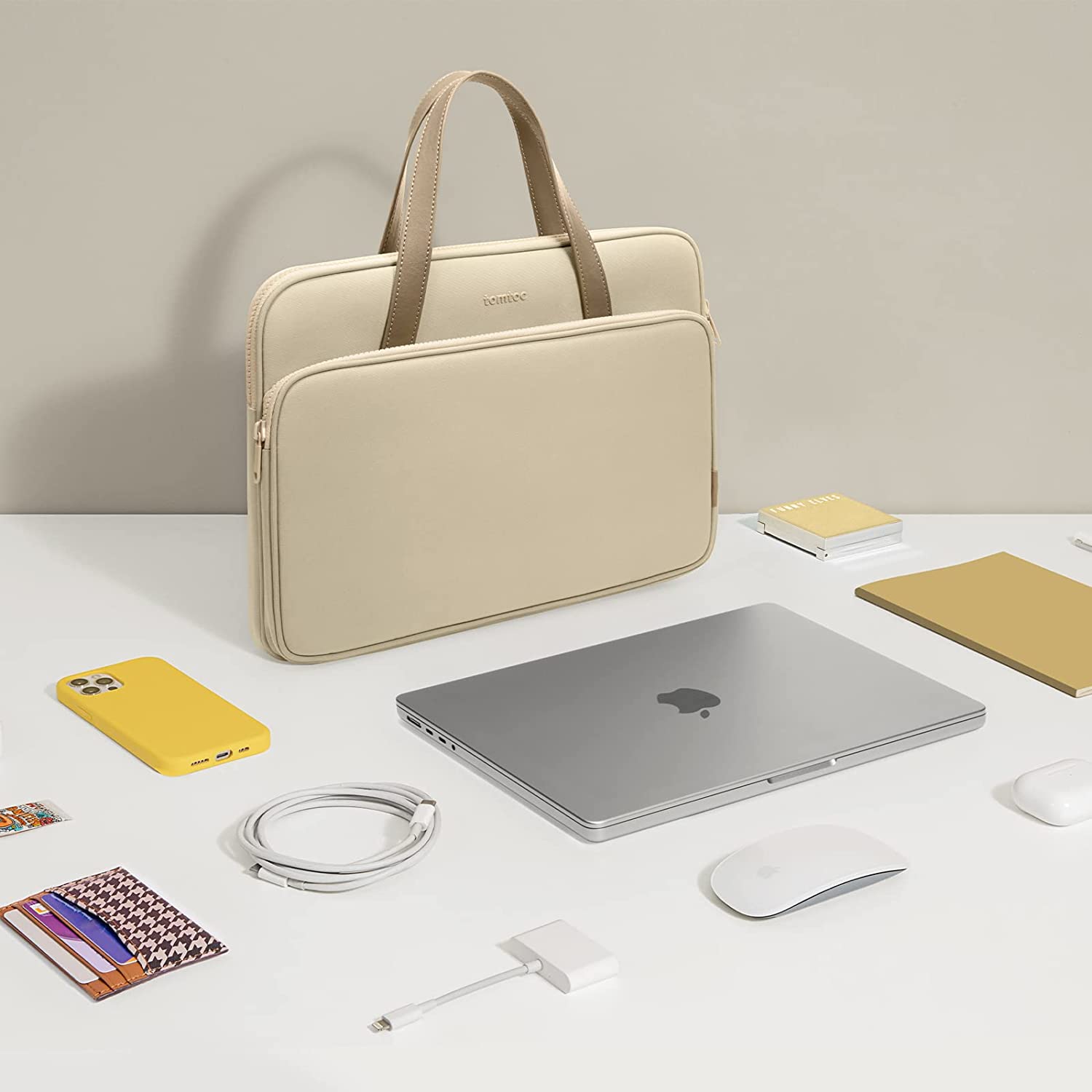 Geanta H21 Laptop, MacBook Pro/Air, 14 inchi, Crem - eMAG.ro