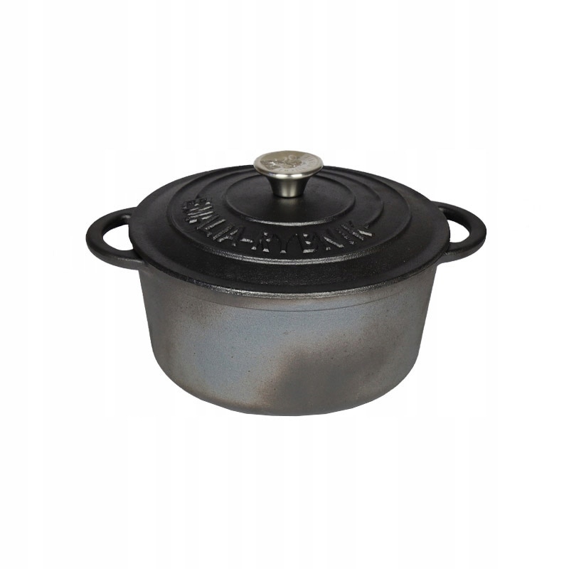 Oala din fonta cu capac, Emalia Rybnik, 24cm, 3,8L, Gri - eMAG.ro