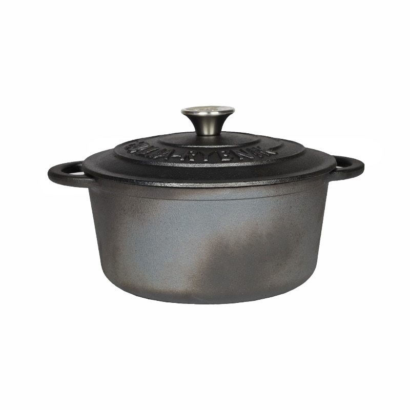 Oala din fonta cu capac, Emalia Rybnik, 24cm, 3,8L, Gri - eMAG.ro