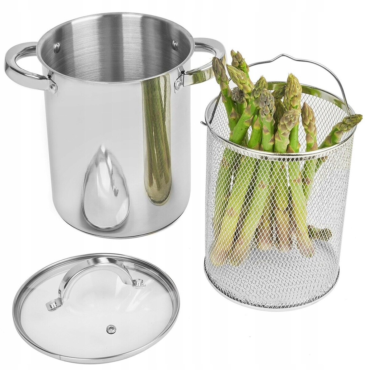 Oala pentru paste/sparanghel, Tadar, Otel inoxidabil, 4L, 16cm ...